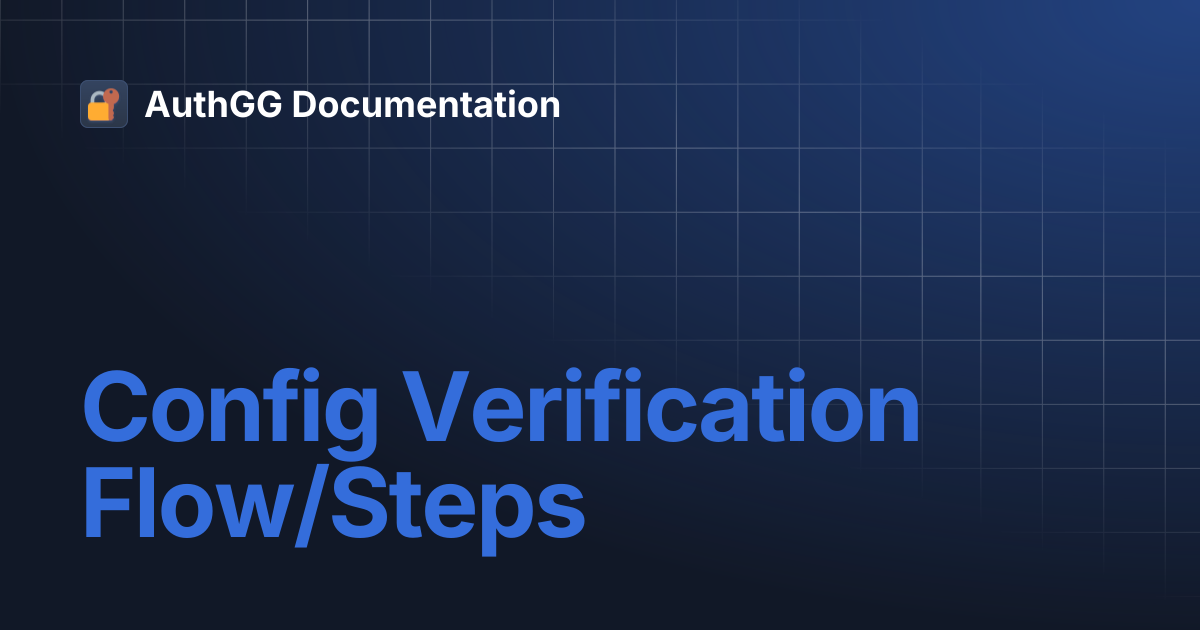 Config Verification Flow/Steps | AuthGG Documentation